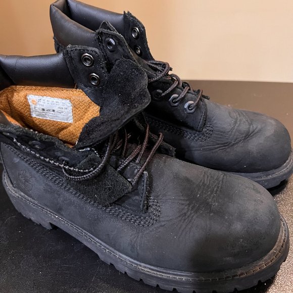 Timberland | Shoes | Timberland Size 3 Black Boots Premium Youth Boots ...
